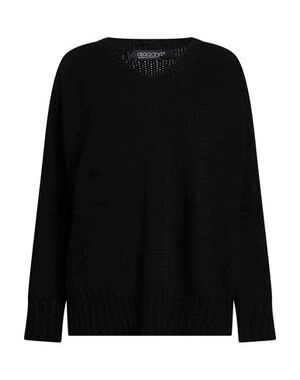 ARAGONA Woman Sweater Charcoal Size 6 Cashmere Black