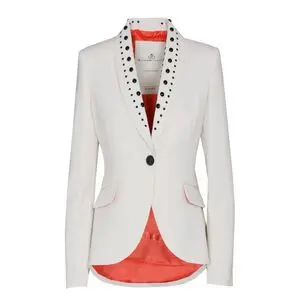 THE EXTREME COLLECTION Neutrals Ivory Studded Blazer Eleanore