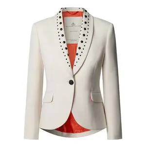 THE EXTREME COLLECTION Eleanore Studded Blazer - White