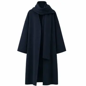 FRONT ROW SHOP Oversized Double Faced Scarf Coat