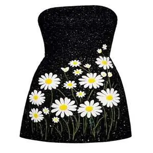 LABELFIORA Daisy Embellished Strapless Mini Dress