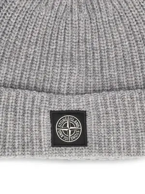 Stone Island Logo Wool Beanie