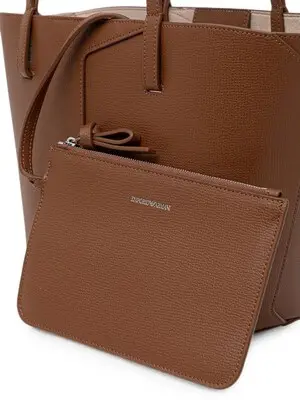 Emporio Armani Small Leather Tote Bag