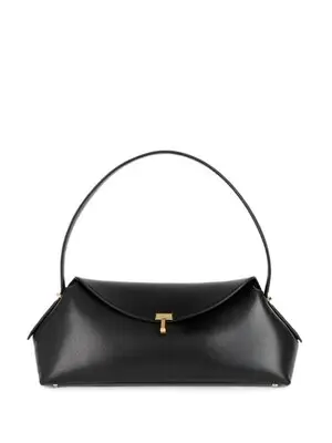 TOTEME T-lock Leather Shoulder Bag - Black