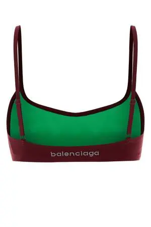 Balenciaga Burgundy Stretch Nylon Bra