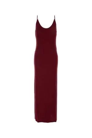 Saint Laurent Burgundy Jersey Dress - Red