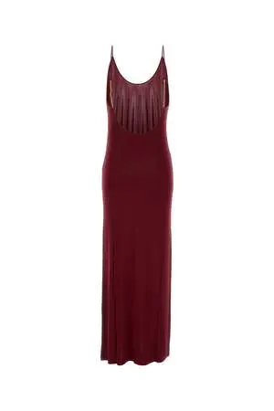Saint Laurent Burgundy Jersey Dress
