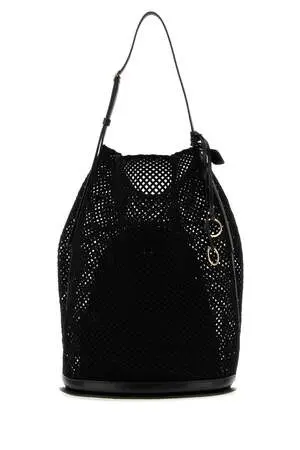 Alaïa Mesh Large Hip Bucket Bag - Black