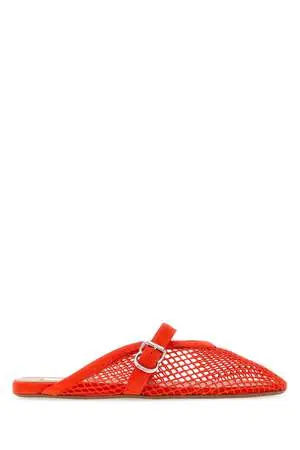 Alaïa Leather Slippers - Red