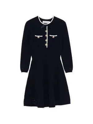 SELF-PORTRAIT Bow Knit Mini Dress - Multicolor