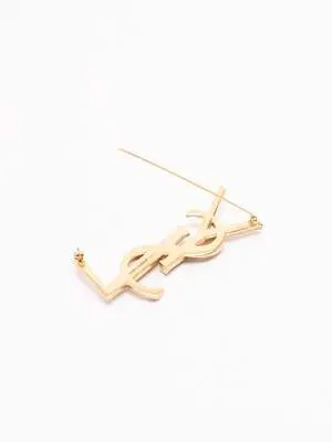 Saint Laurent Brass Monogram Pin