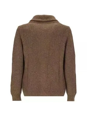 GRAN SASSO Ribbed Shawl-collar Cardigan
