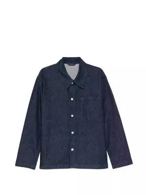 AGNES B. Chest Pocket Denim Shirt - Blue
