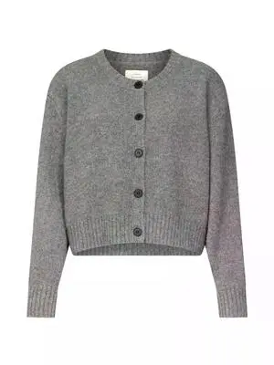 Loulou De Saison Remus Ribbed-knit Cropped Cardigan - Grey