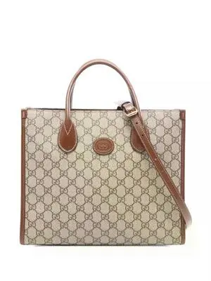 Gucci 2000-2015 Small Gg Supreme Interlocking G Tote Satchel - Neutrals