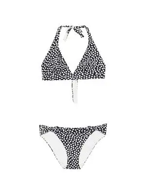 FISICO Polka-dot-print Halterneck Bikini - Black