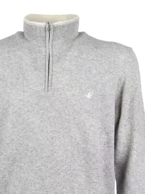 BROOKSFIELD Logo-embroidered Quarter-zip Sweater