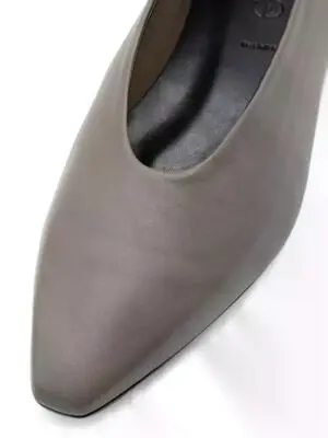 AeydĒ Betty Leather Ballet Flats - Grey