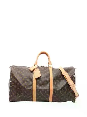 LOUIS VUITTON 2006 Monogram Keepall Bandouliere 55 Travel Bag - Brown
