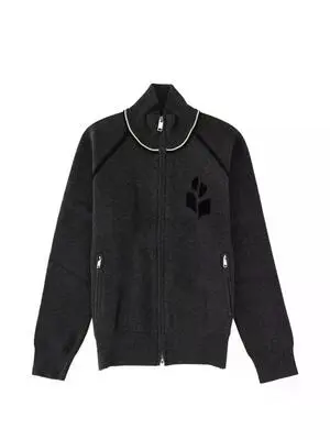 MARANT ETOILE Sergio Logo-embroidered Zip-up Cardigan - Grey