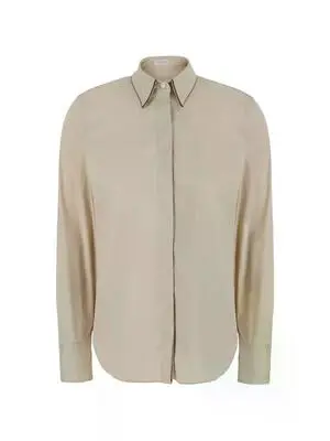 Brunello Cucinelli Monili-trim Long-sleeve Shirt