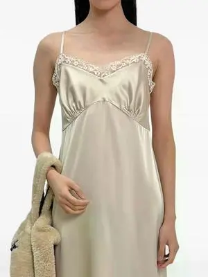 Simone Rocha Lace-trim Slip Midi Dress