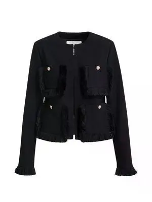 Essentiel Antwerp Kinetic Fringed Jacket - Black