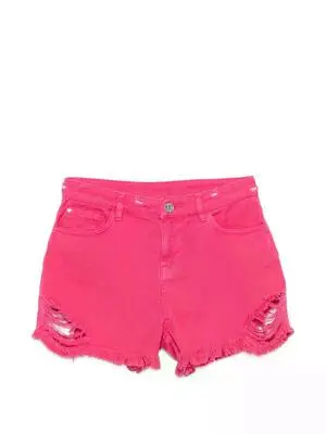 MY TWIN Distressed Frayed-edge Shorts - Pink