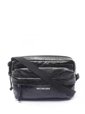 Balenciaga 2018-2026 Lambskin Explorer Camera Bag Crossbody Bag - Black