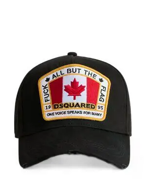 Dsquared2 Distressed Logo-patch Baseball Cap - Black