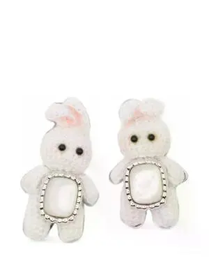 YVMIN Bunny-motif Sterling Earrings - Silver