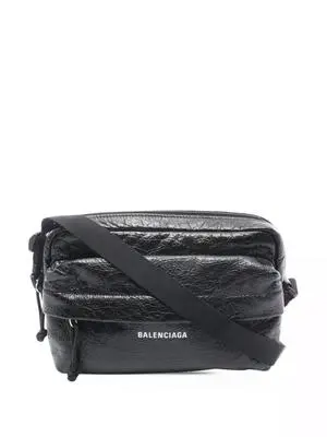 Balenciaga 2018-2026 Lambskin Explorer Camera Bag Crossbody Bag - Black