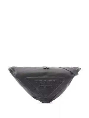 Prada 2013-2026 Vitello Daino Triangle Crossbody Bag - Black
