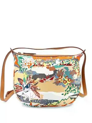Hermès Sursoie To Go Pouch Printed Silk And Leather Crossbody Bag - Multicolour