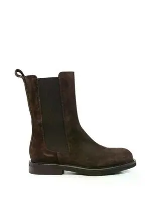 POEVE Suede-finish Round-toe Chelsea Boots