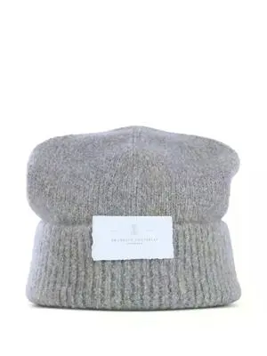 Brunello Cucinelli Ribbed-knit Beanie Hat - Grey