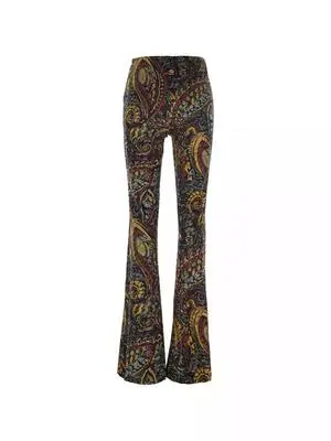 Etro Paisley-print Flared Trousers - Black
