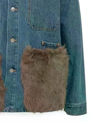 AVA ADORE Faux-fur Trim Denim Jacket