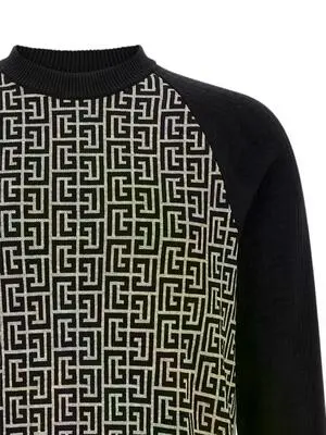 Balmain Pb Monogram Jacquard Sweater