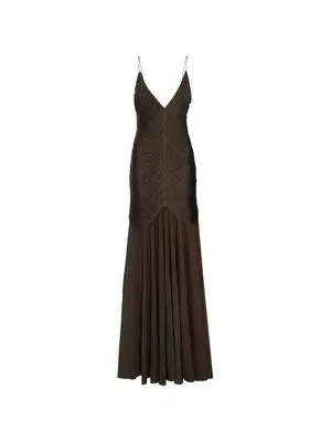BLESS Nostalgia Fringe-embellished Maxi Dress