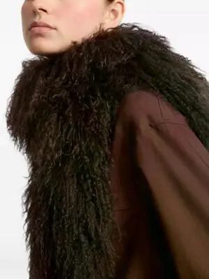 YVES SALOMON Mongolian Shearling Scarf - Brown