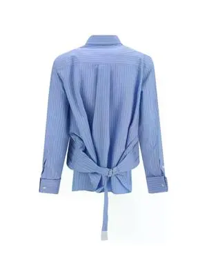 Sacai Striped Poplin Buckle-fastening Shirt