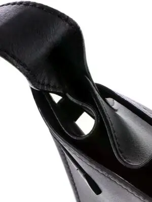 Celine Long Strap Big Bag Leather Bucket Bag - Black