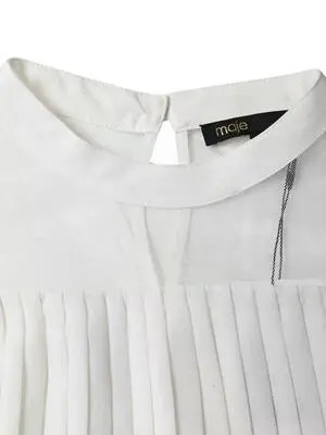 Maje Pleated Mesh Blouse