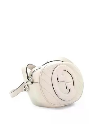 Gucci Blondie Diagonal Quilted Leather Cross Body Camera Bag - White