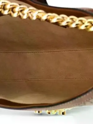 Gucci Padlock Chain Gg Coated Canvas With Leather Medium Shoulder Bag