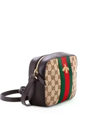 Gucci Gg Canvas Bee Web Cross Body Camera Bag
