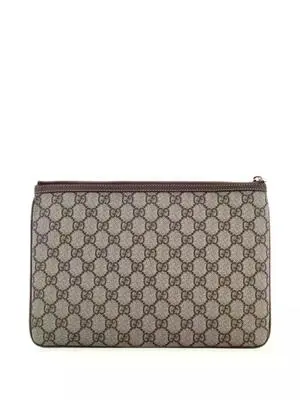 Gucci Ophidia Zip Pouch Gg Coated Canvas Large Clutch Bag
