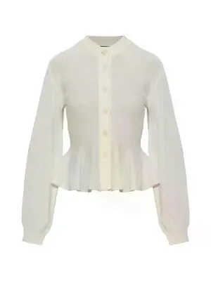 ROTATE BY BIRGER CHRISTENSEN Sculptured Knit Cardigan - White