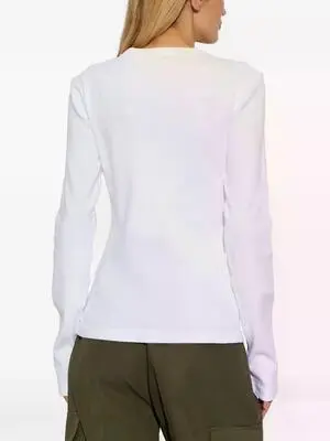 Off-White Logo-embroidered Ribbed Top - White
